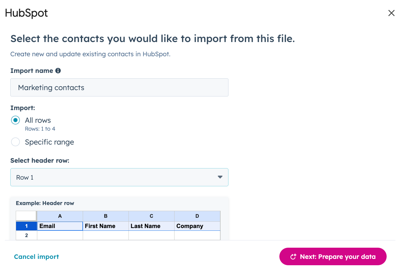 Configurar e usar o conector HubSpot para o Google Sheets